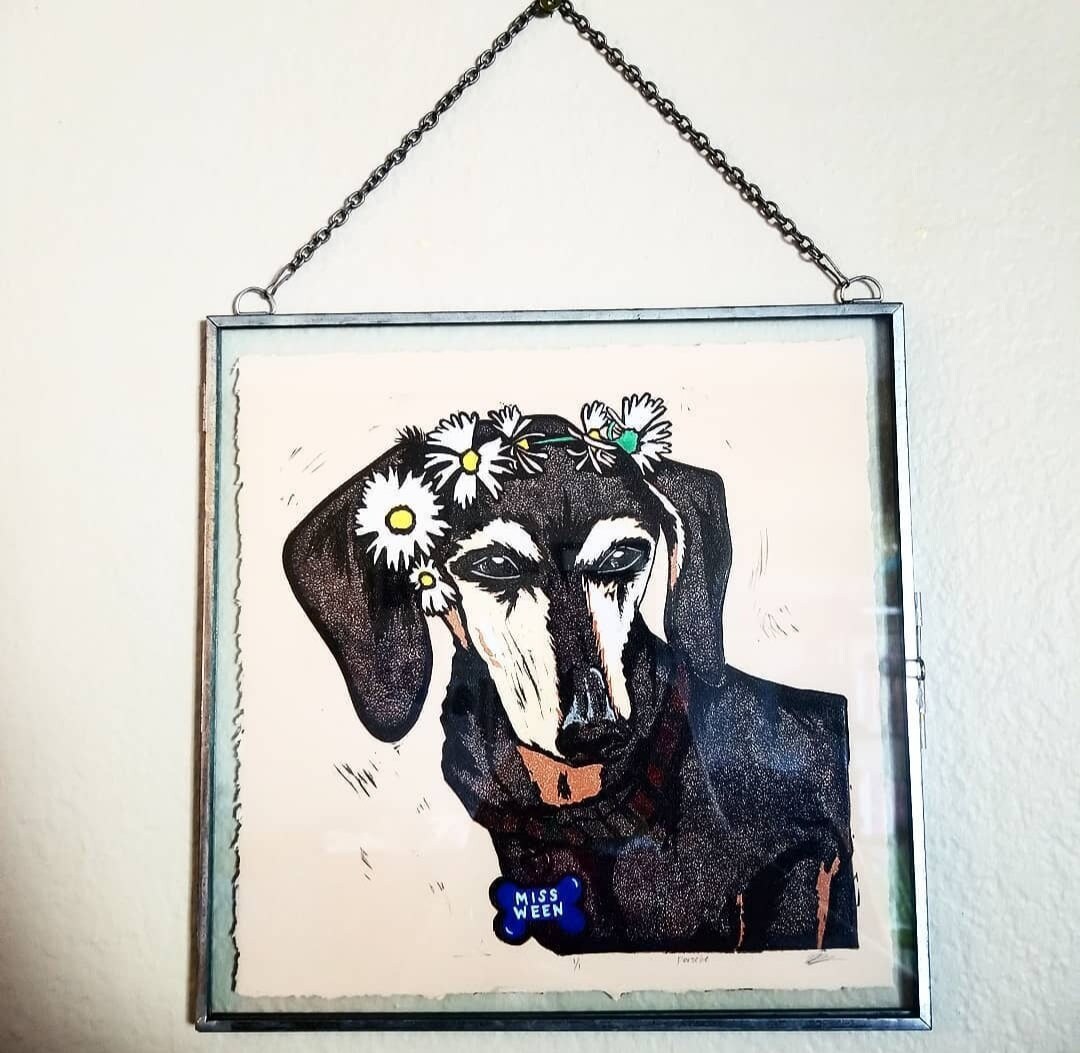 Custom Dog Block Print || Memorial Pet Portrait || Reduction Block ...