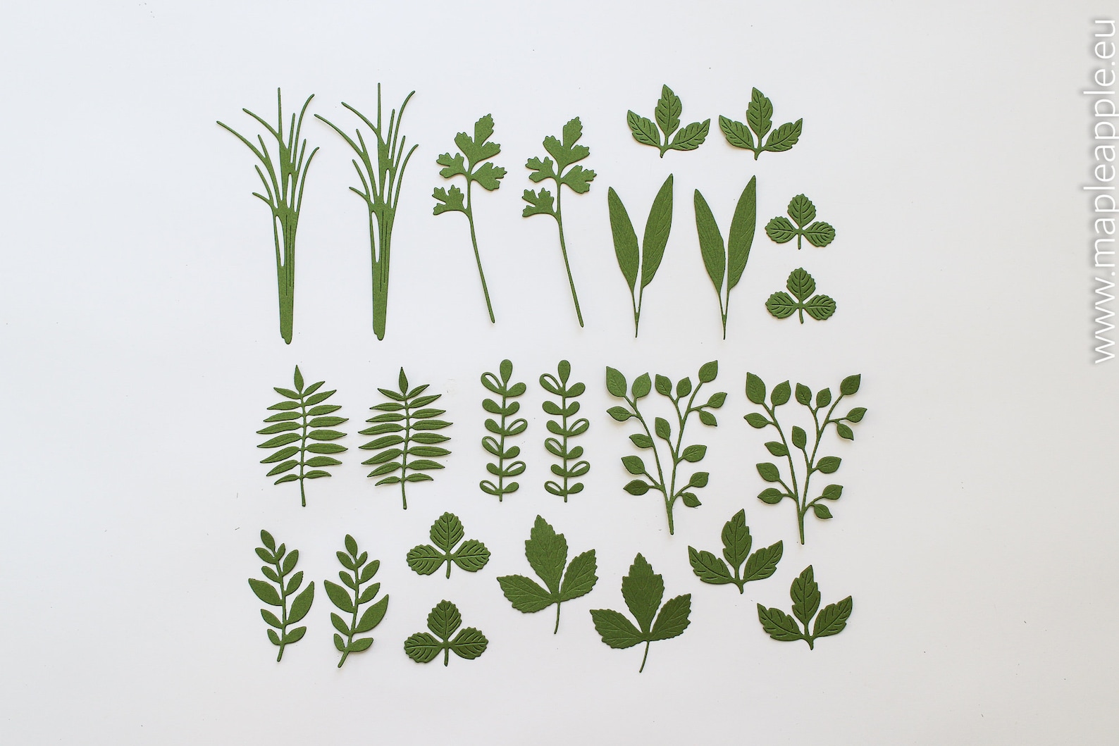 Leaf Shape Die Cuts for Cardmaking - Green Paper Leaves for Woodland ...
