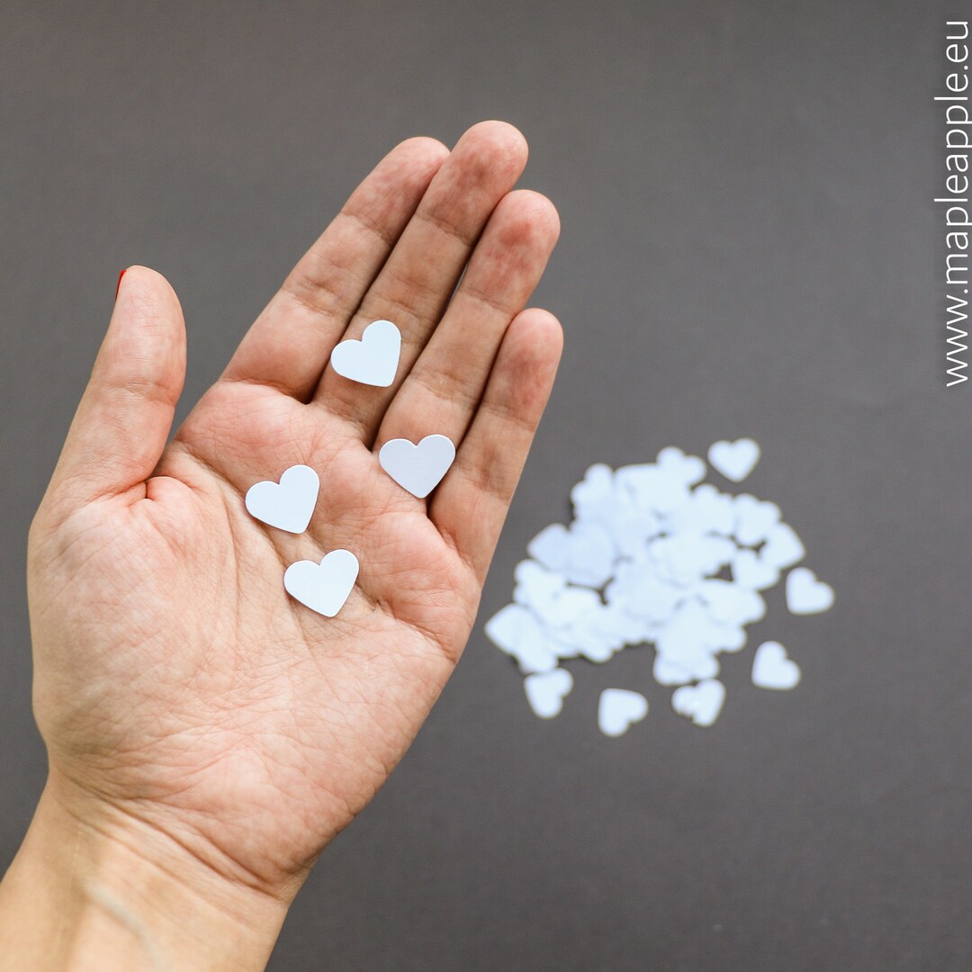 White Heart Confetti: 100 Paper Die Cuts, Wedding Decor - Etsy