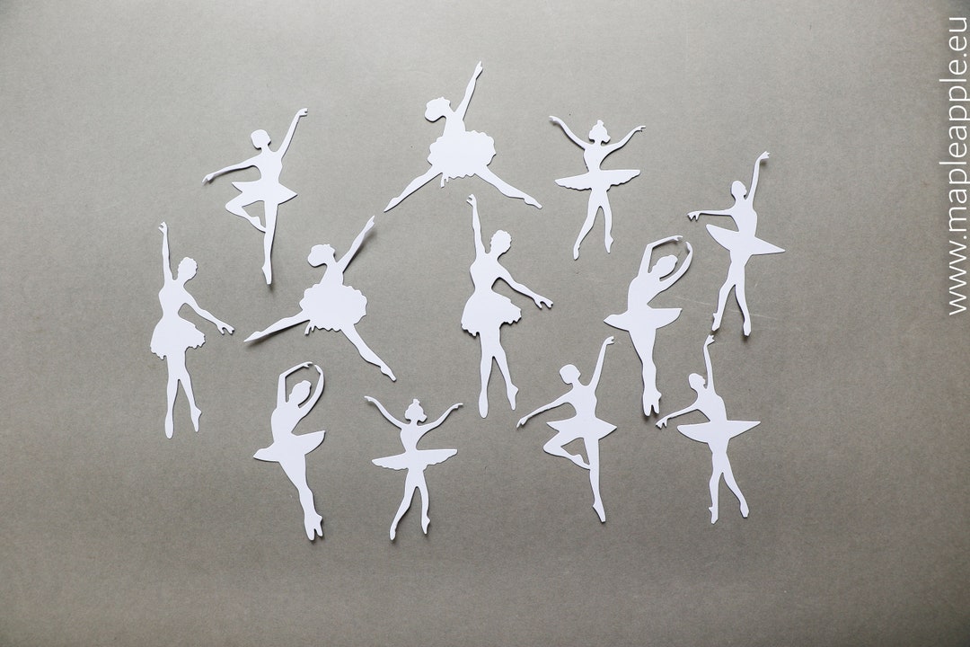 White Ballet Dancer Die Cuts: Scrapbook Paper Ballerinas (set of 12) - Etsy
