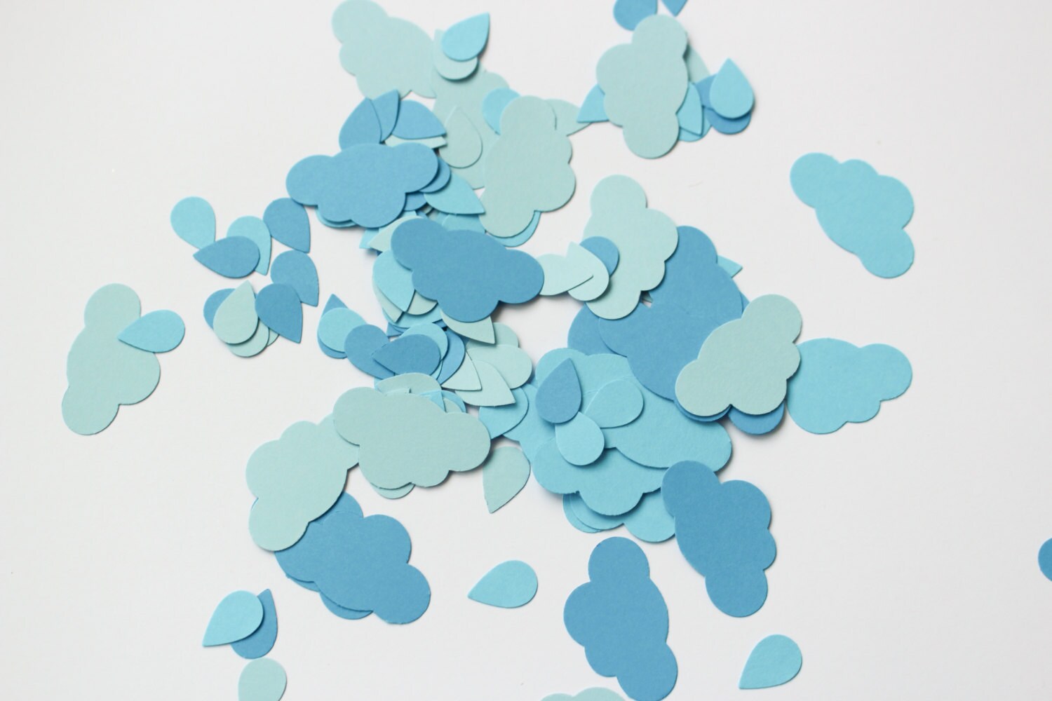 Blue Raindrop Confetti Baby Shower Spring Table Decor Party Table ...
