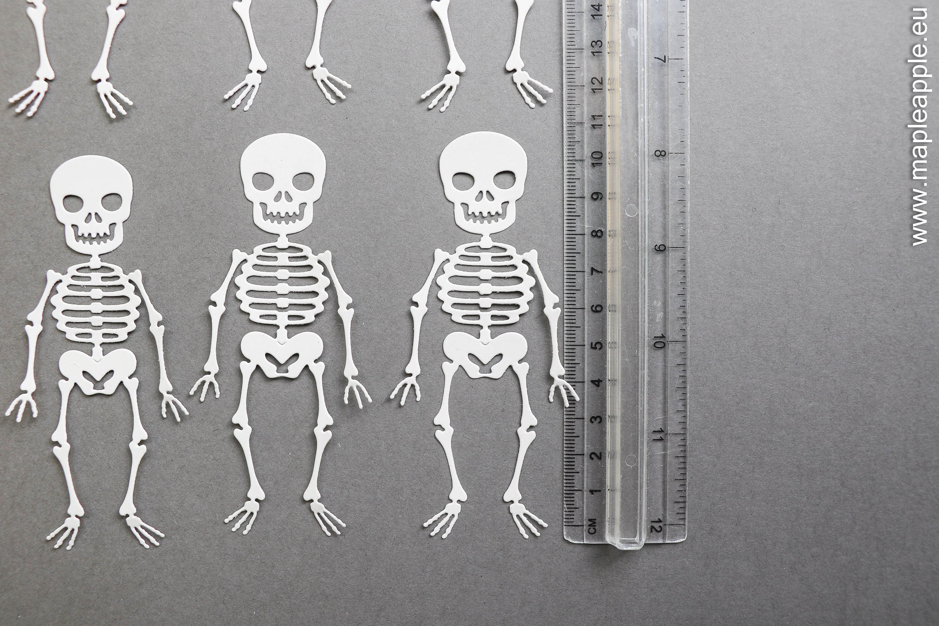 Paper Skeletons - Halloween Decor - Grey Paper Embellishments ...