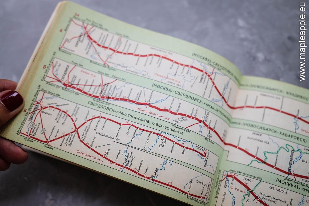 USSR Railway Maps From 1979 USSR - Vintage Train History Book Photo ...