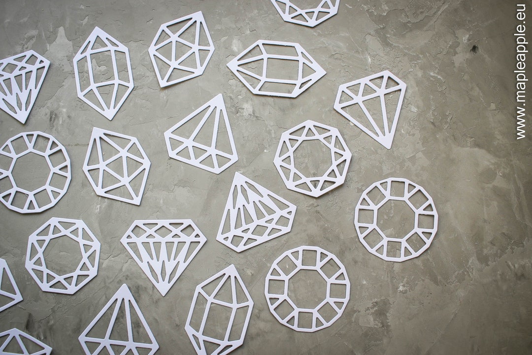 White Diamond Die Cut Shapes: Engagement Party Decorations ...