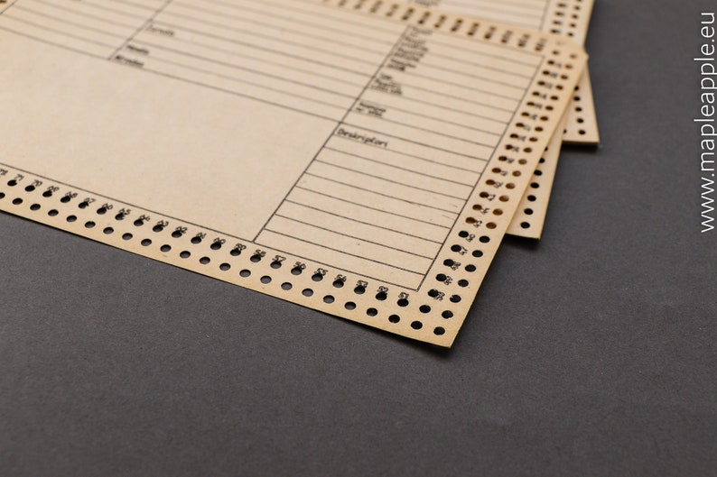 Vintage Ephemera Pack Perforated Tabs Aged Paper Blank Lined Cards From ...