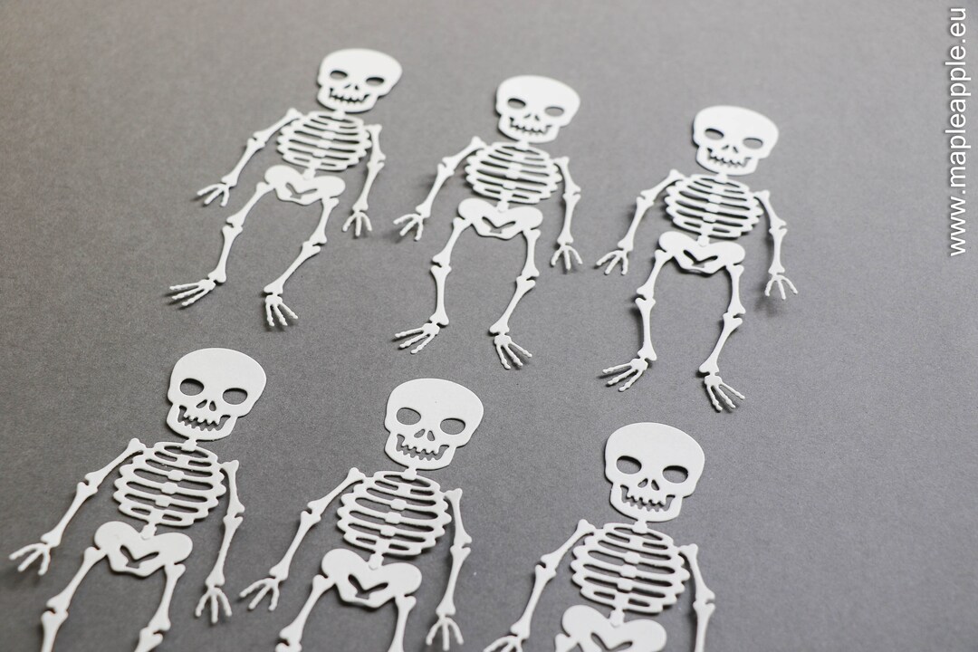 Paper Skeletons - Halloween Decor - Grey Paper Embellishments ...