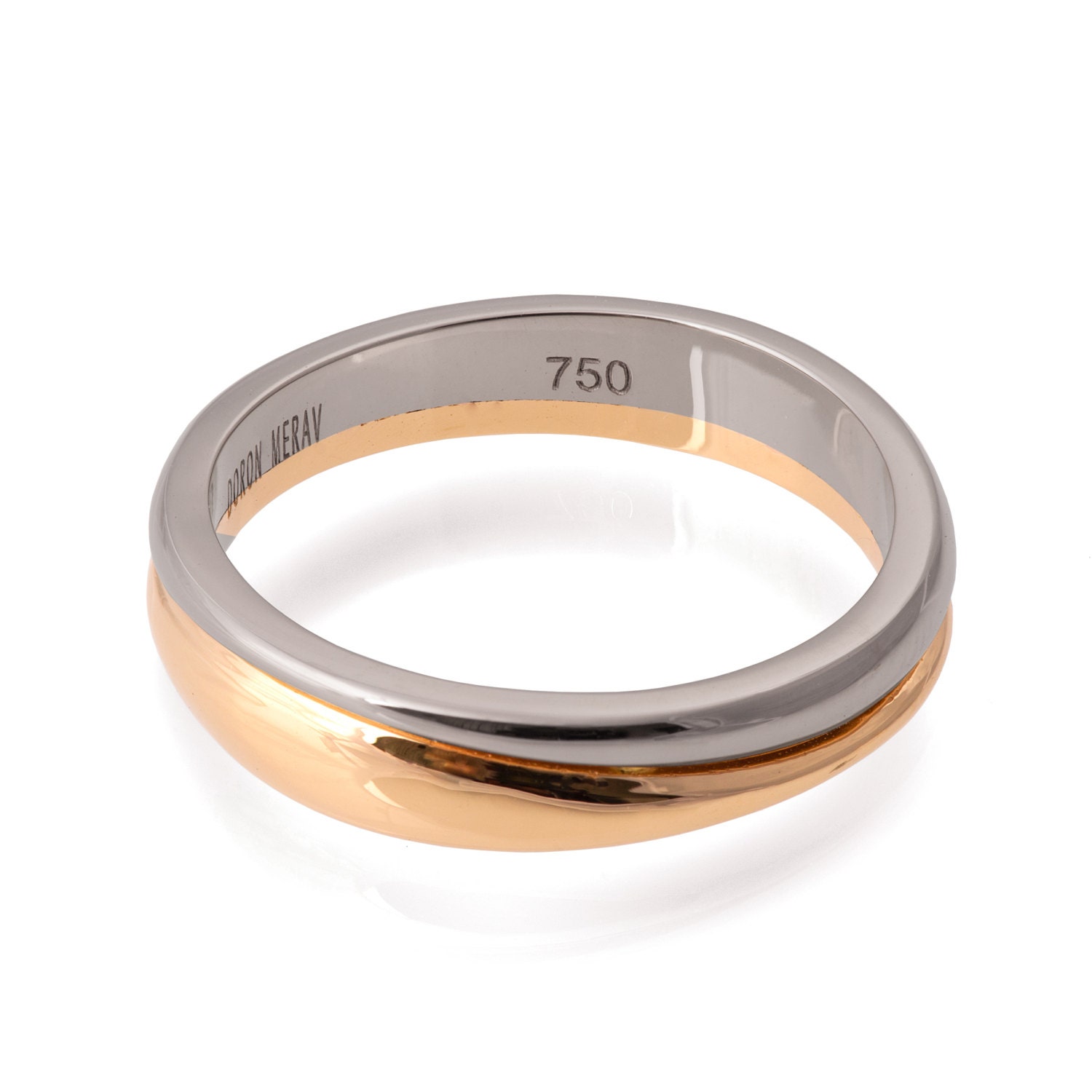 Two Tone Wedding Band Unique Wedding Band Wedding Ring | Etsy