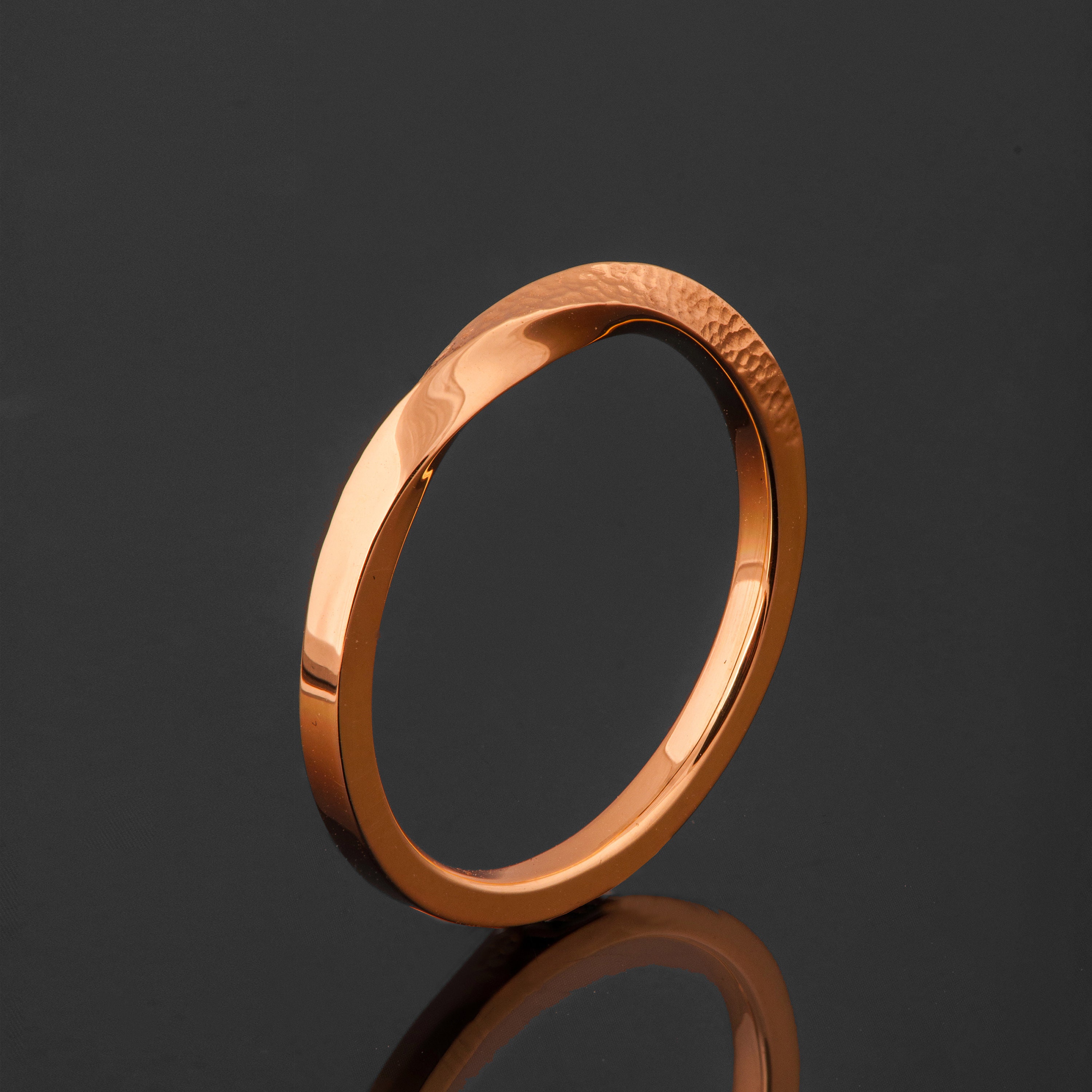 Mobius Ring 18k Rose Gold Ring Hammered Mobius Ring Wedding | Etsy