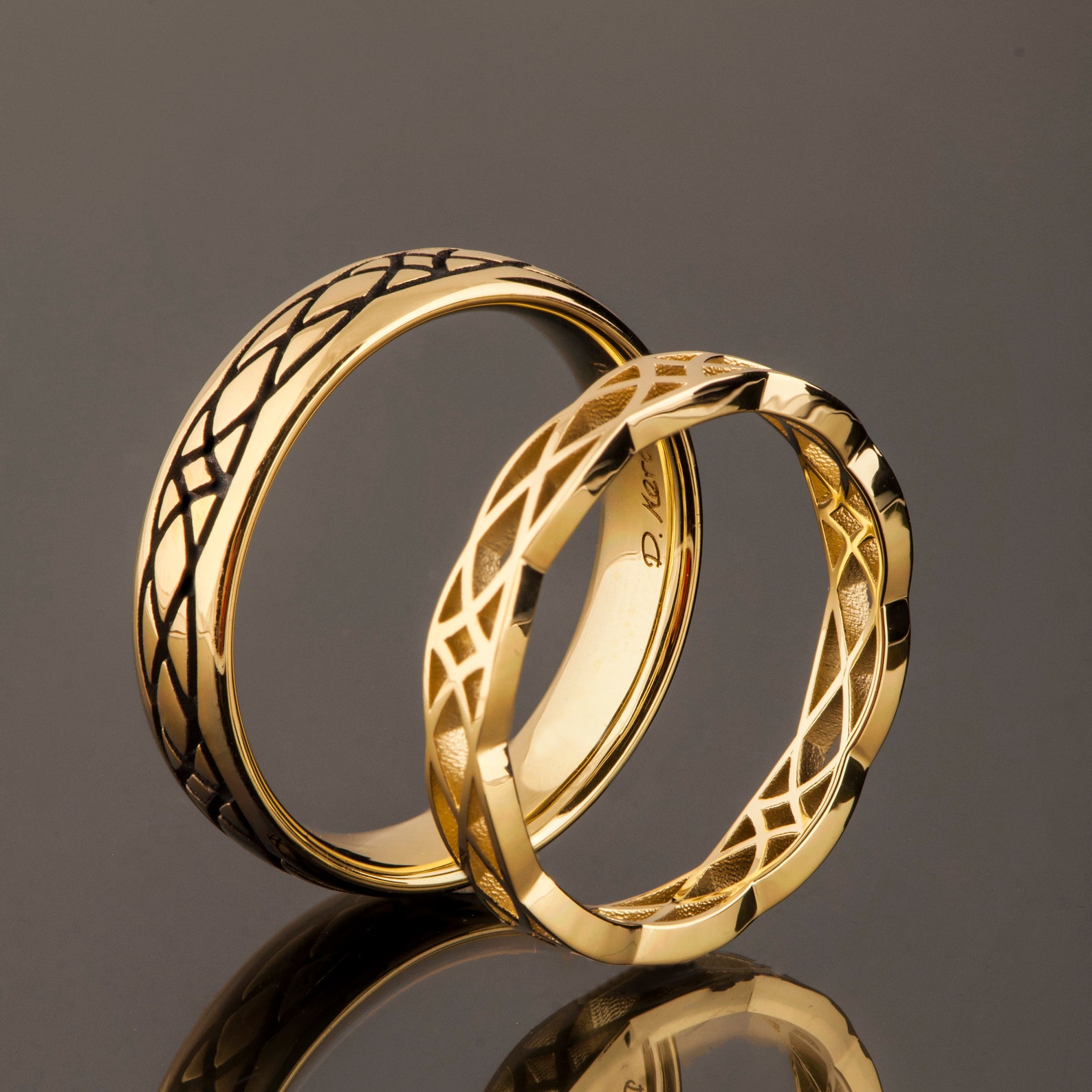 Solid Gold His and Hers Wedding Rings, His and Hers Celtic Wedding Band ...