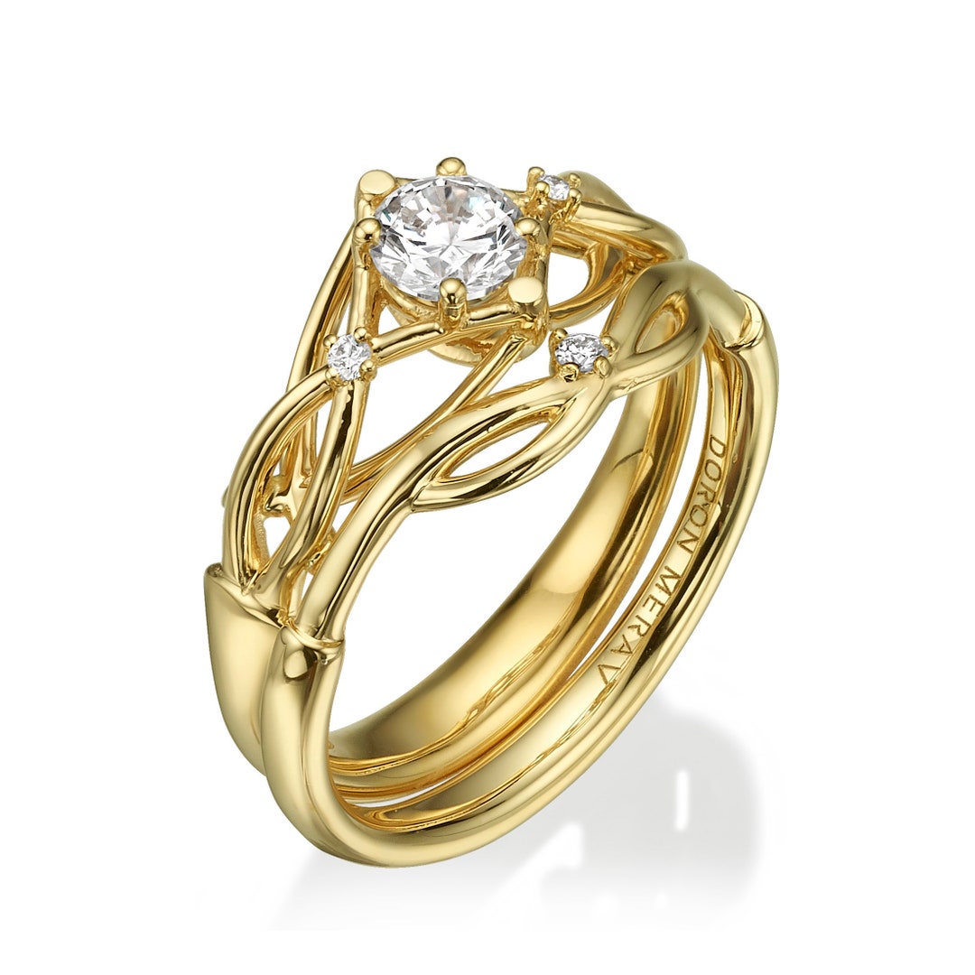 Braided Wedding Set, Celtic Bridal Set, 18K Gold and Diamonds ...