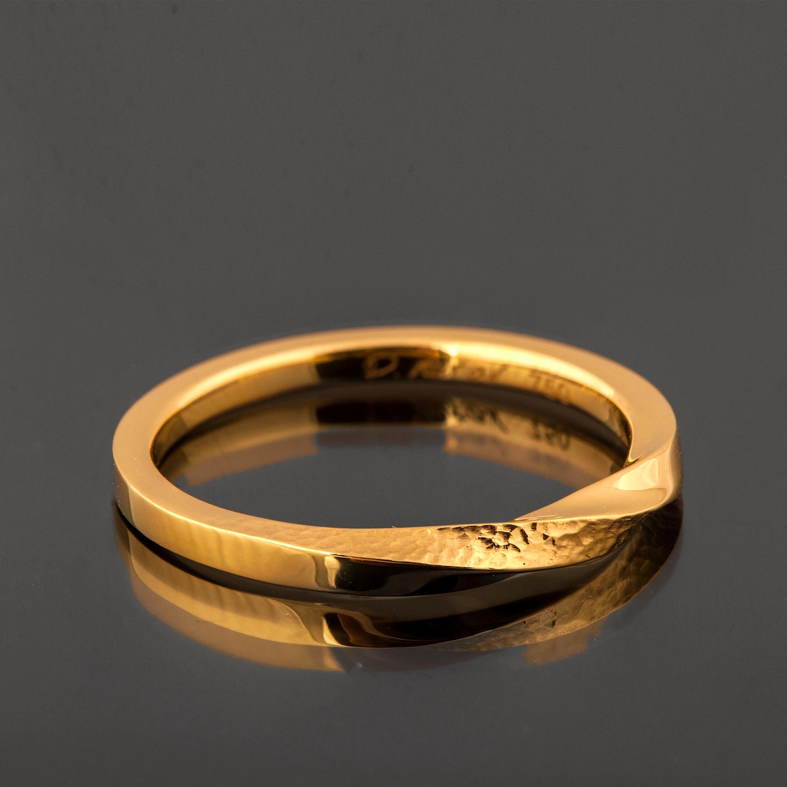Mobius Ring 18k Gold Ring Hammered Mobius Ring Wedding Ring - Etsy