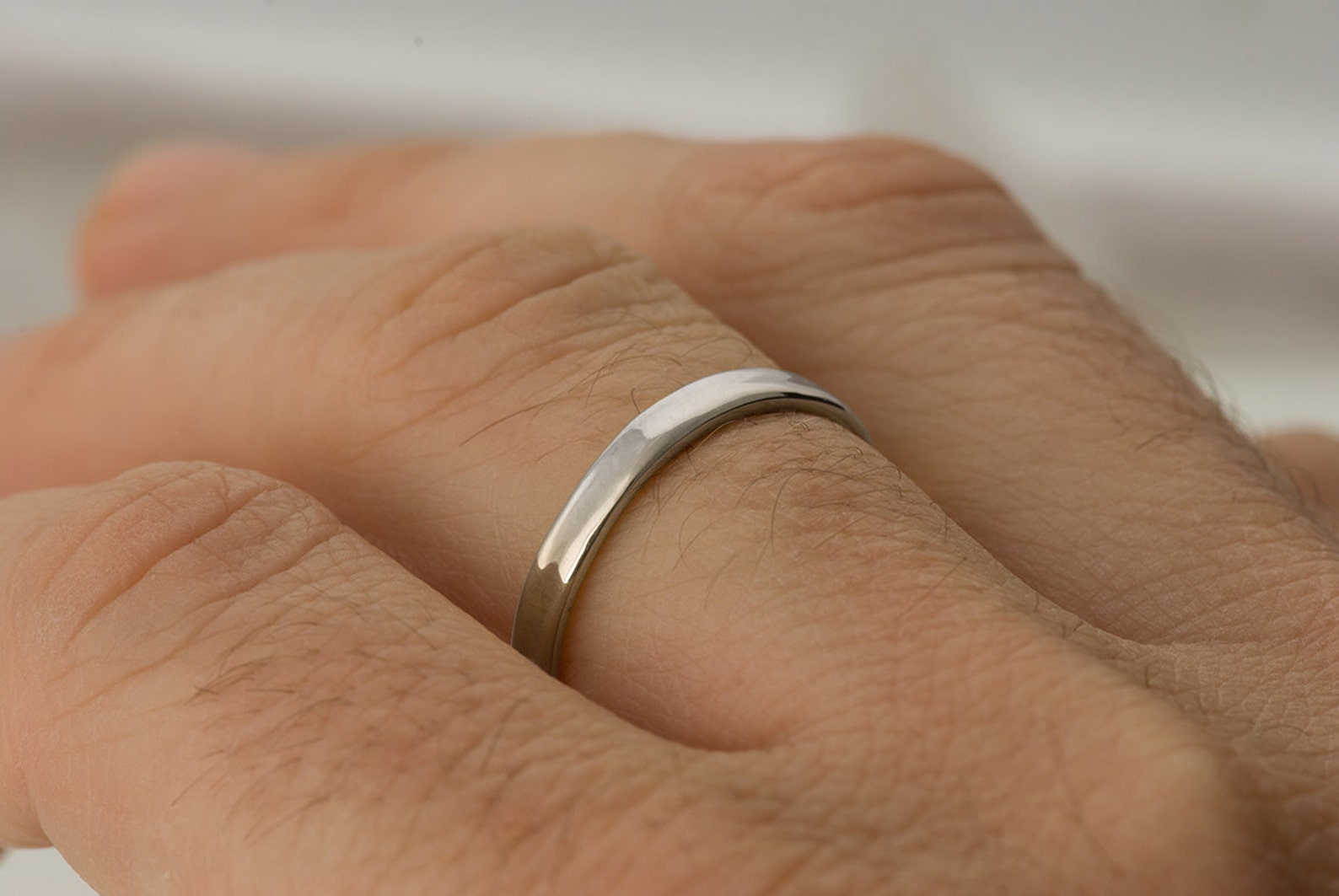 Simple Gold Wedding Band 18k White Gold Ring 18k Gold Band - Etsy