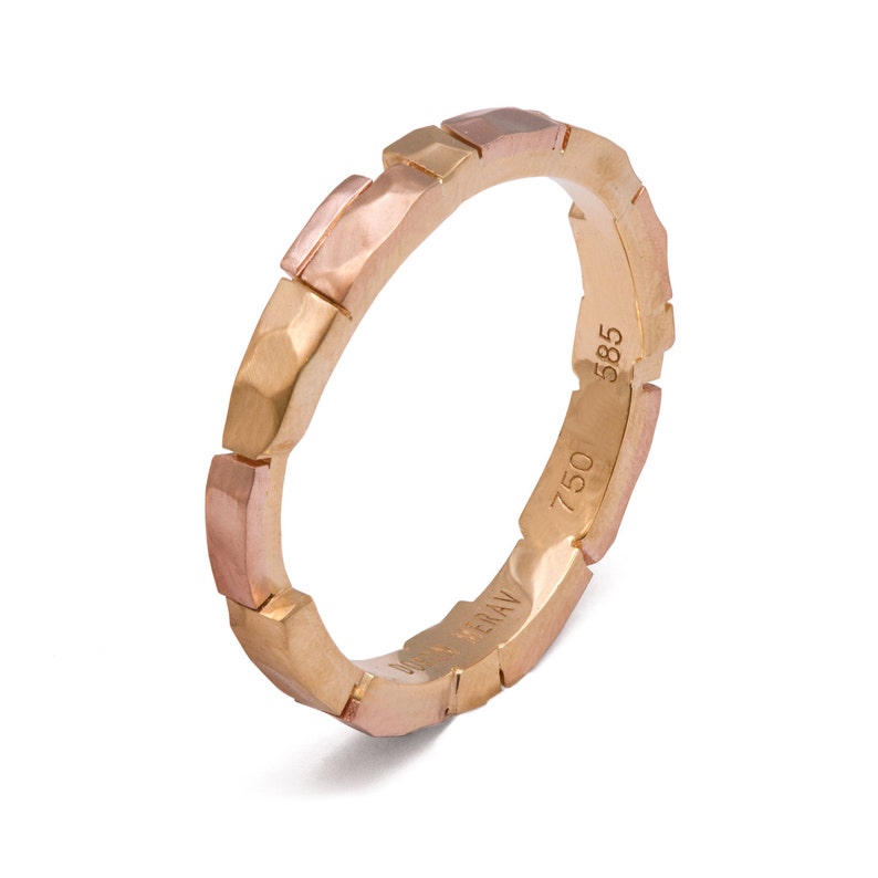 Wall Ring Bricks Wedding Band Bricks Wedding Ring Tricolor | Etsy