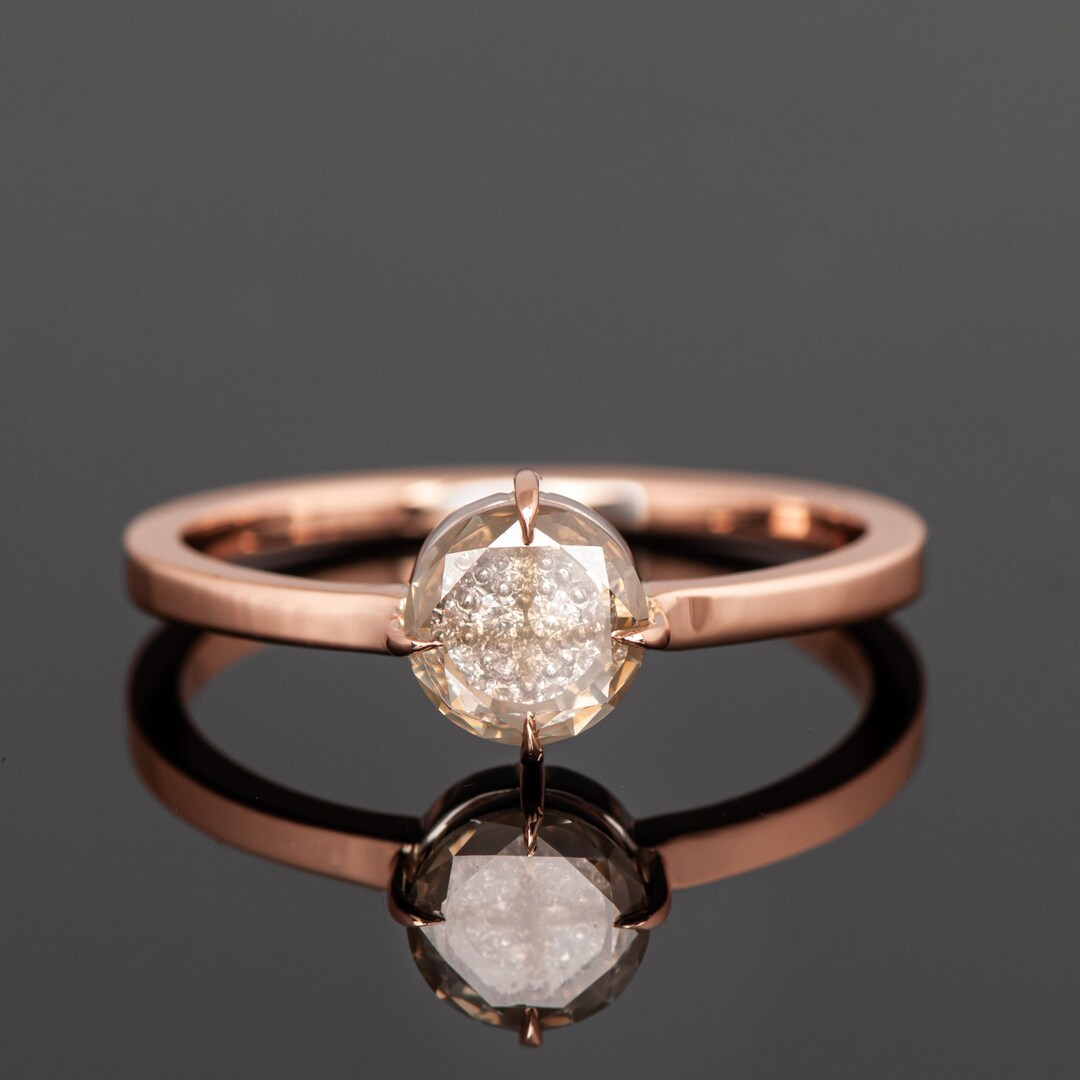 Trapiche Diamond Engagement Ring, Asteriated Diamond Ring, Cross ...