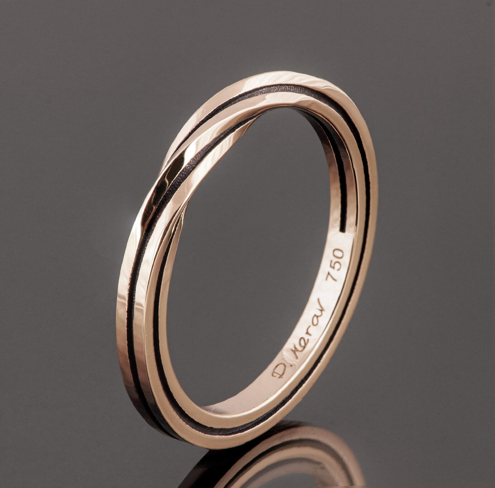 Two Tone Mobius Ring, 18K White Gold Mobius Ring, Wedding Ring, Wedding ...