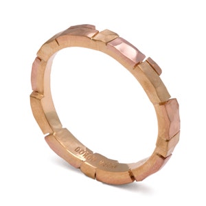 Wall Ring, Bricks Wedding Band, Bricks Wedding Ring, Tricolor Wedding ...