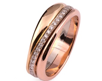 Gold and Diamonds Wedding Band, Wedding Ring, Eternity Band, Eternity ...