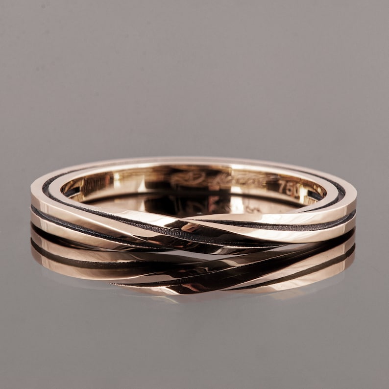 Two Tone Mobius Ring, 18K White Gold Mobius Ring, Wedding Ring, Wedding ...