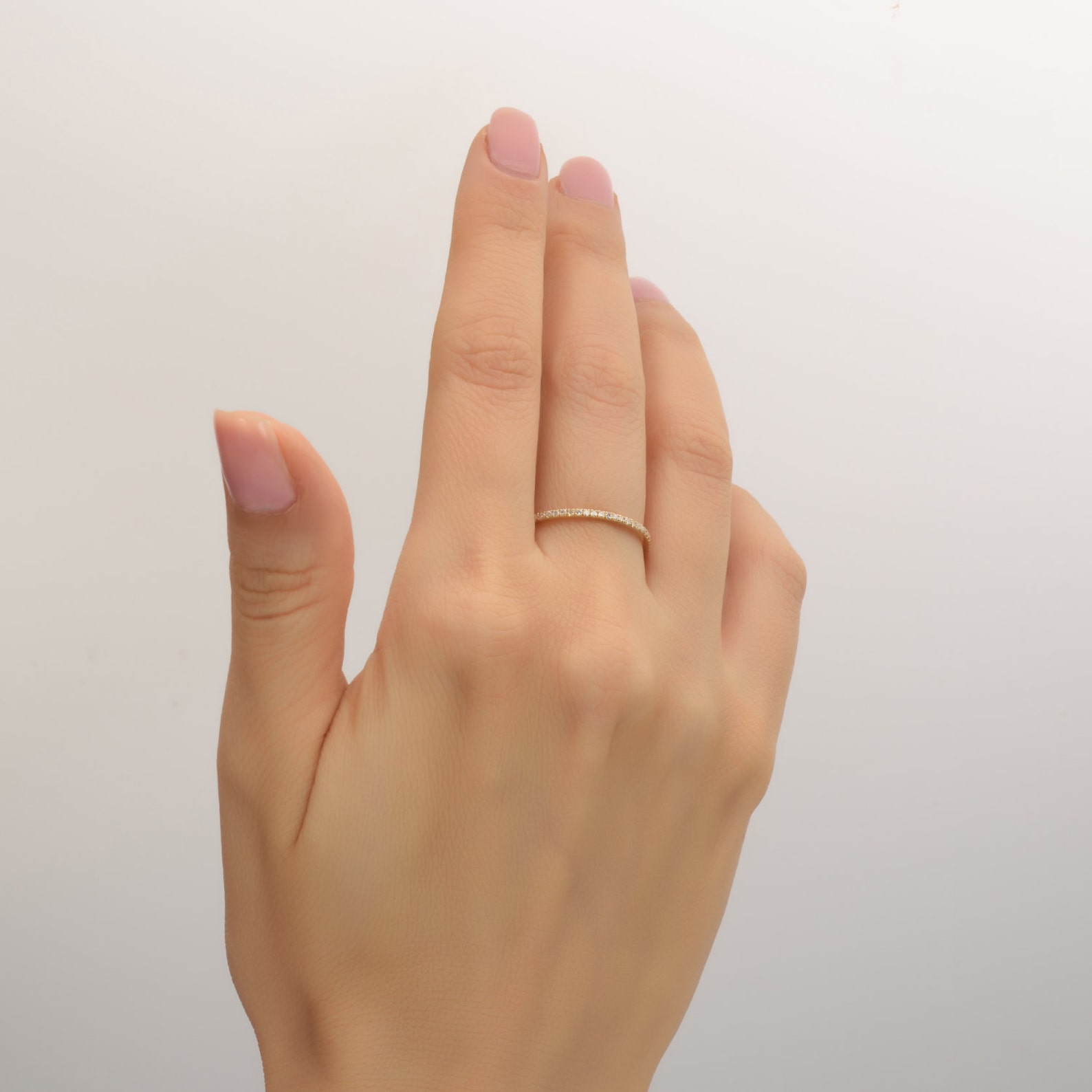 Half Eternity Ring 18K Gold and Diamond Ring Diamond Band - Etsy