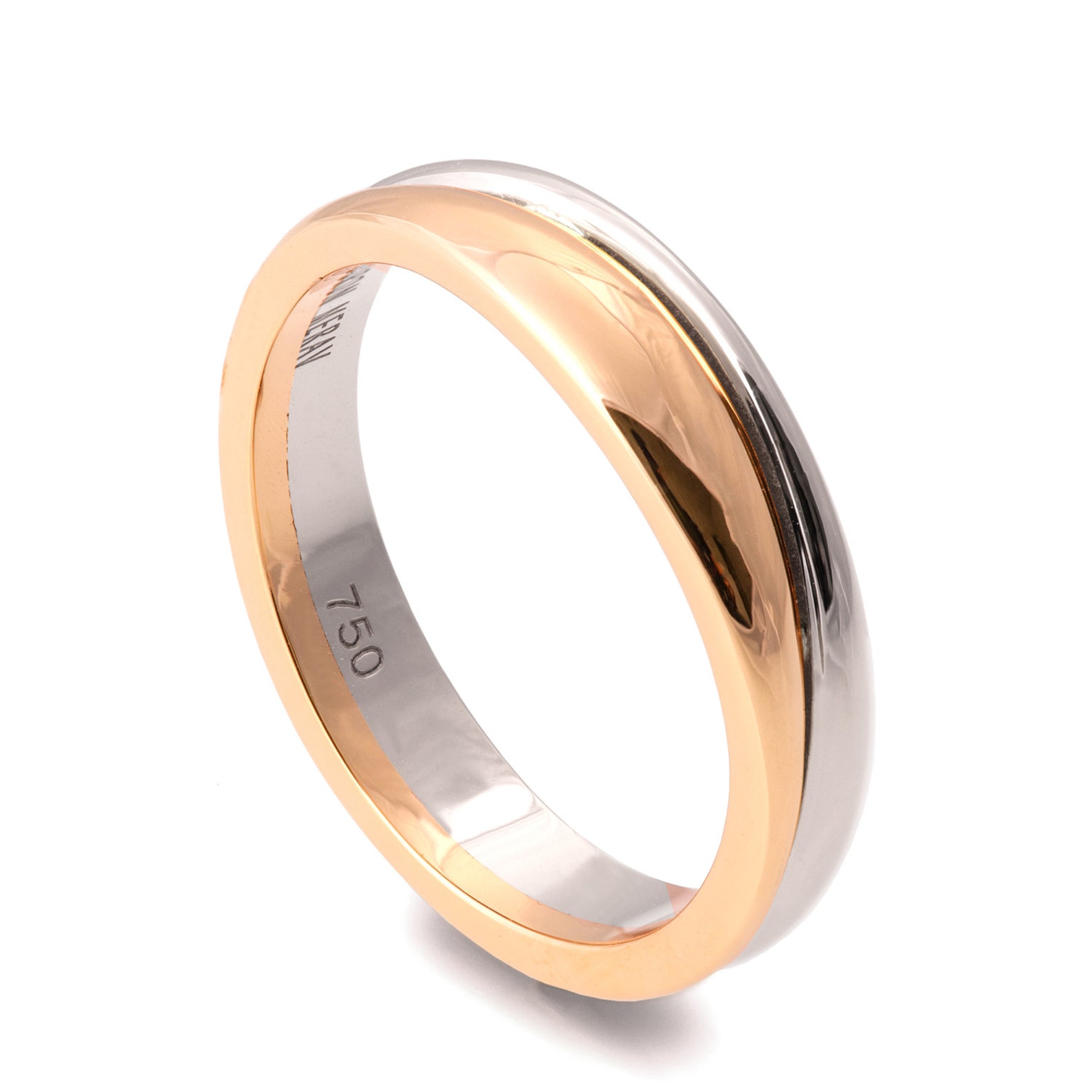 Two Tone Wedding Band Unique Wedding Band Wedding Ring | Etsy