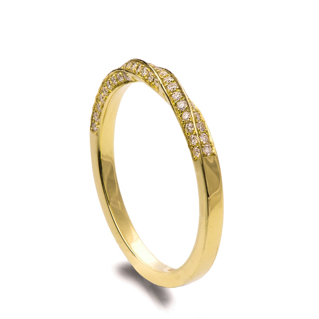 Mobius Diamond Ring, 18k Gold and Diamonds Ring , Eternity Ring ...