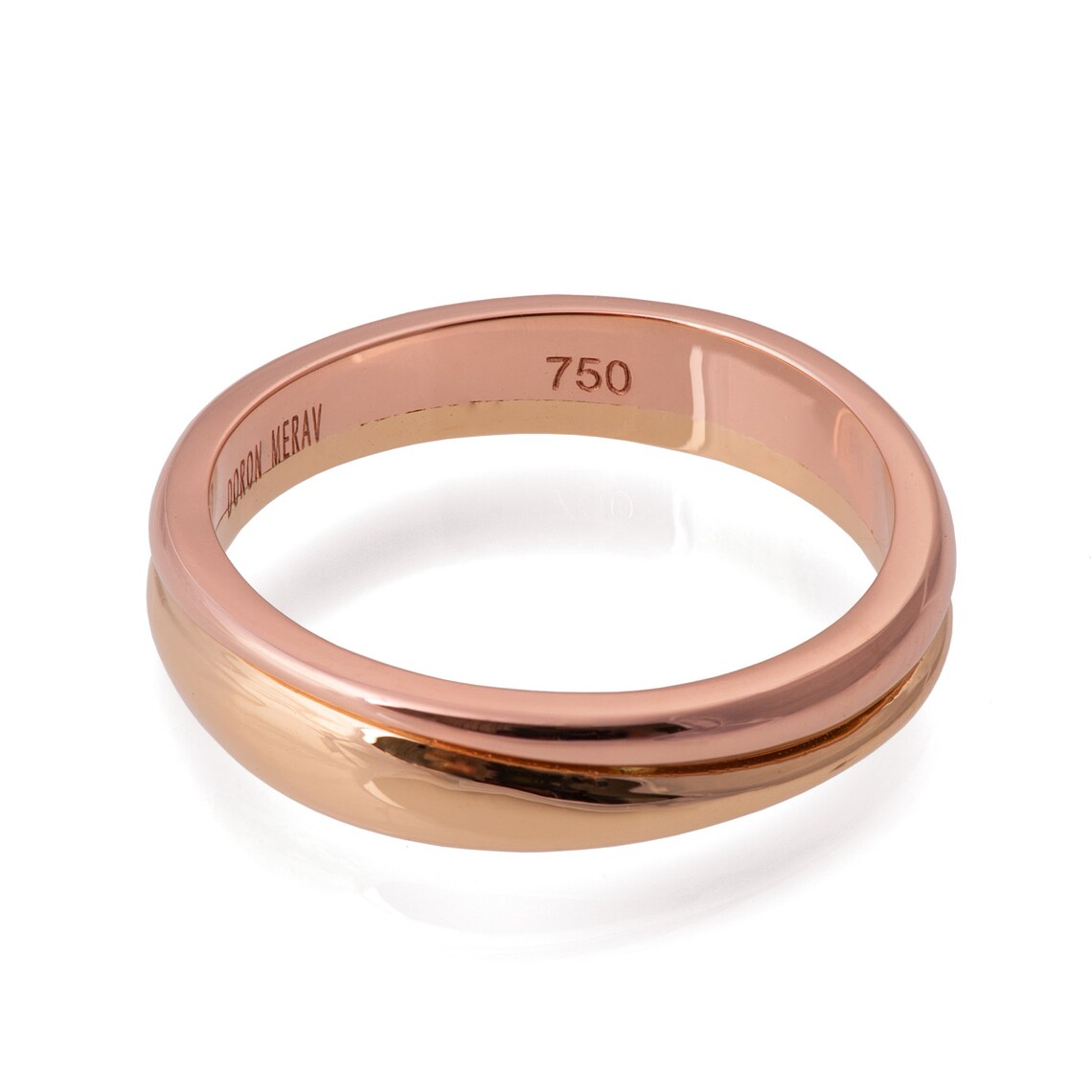 Two Tone Wedding Band Unique Wedding Band Wedding Ring - Etsy