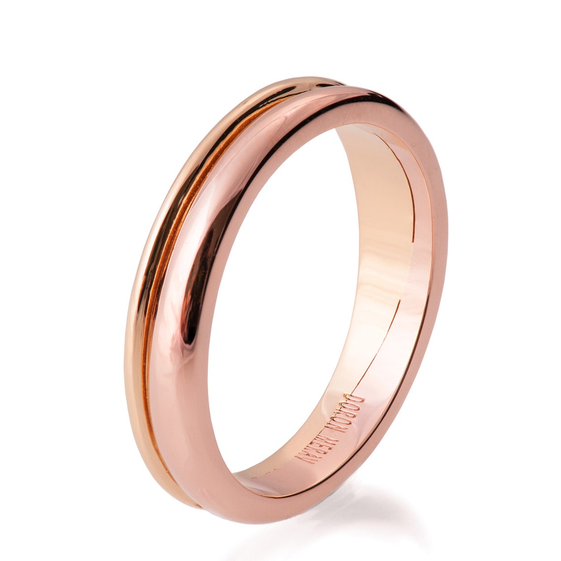 Two Tone Wedding Band Unique Wedding Band Wedding Ring - Etsy