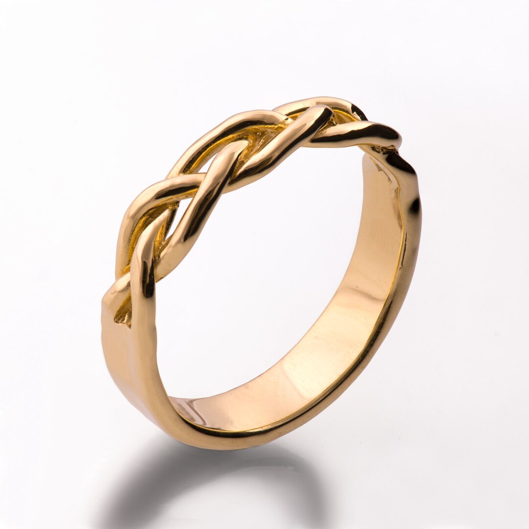 Handmade 18K Gold Braided Wedding Band - Etsy