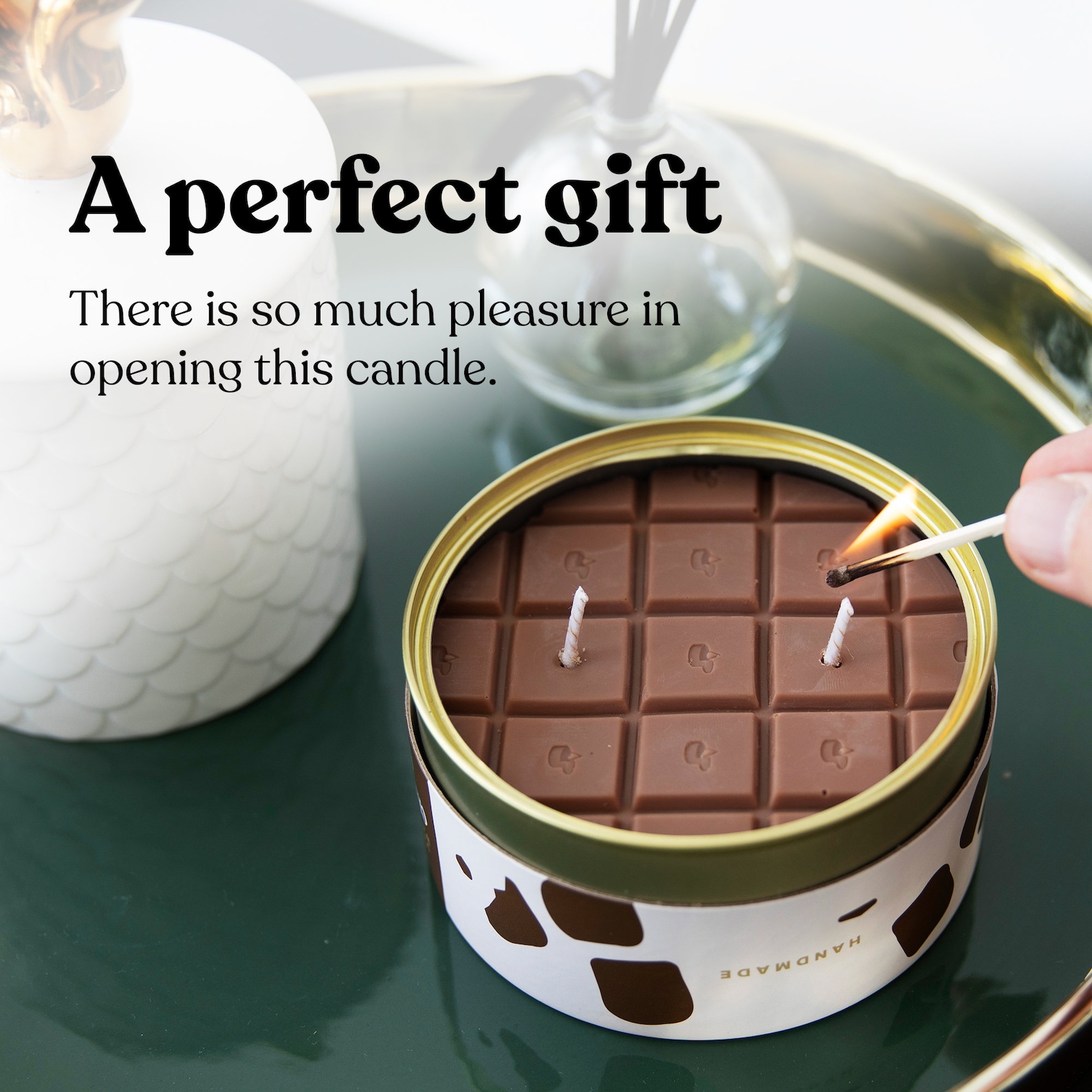 Chocolate Scented Candle Dessert Candle Novelty Candle 300g. 0.66lb ...