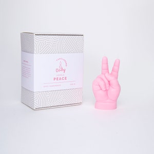 PEACE Baby Hand Gesture Candle. Baby Shower Gift. Peace Sign. Birthday ...