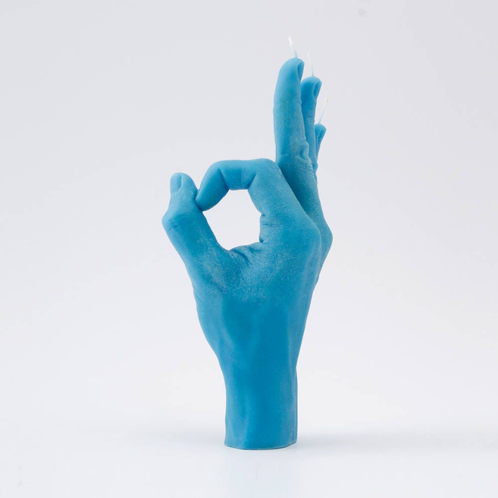 Hand shaped candle OK Homemade candles funny gift College | Etsy