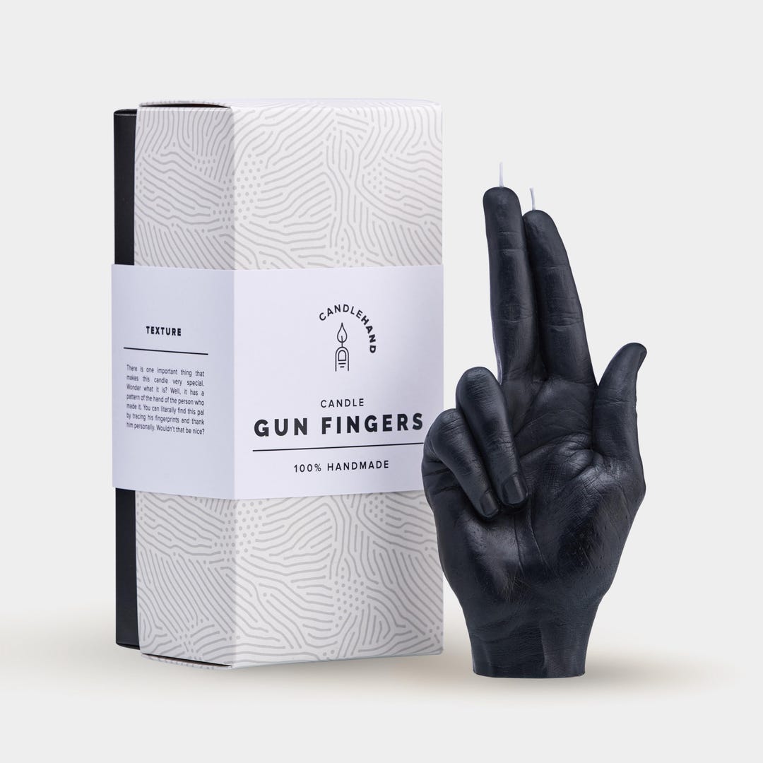 Hand Gesture Candle Gun Fingers, Handmade Birthday Candle, Hand Shaped ...