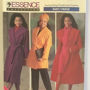 Butterick 4388 UNCUT Vintage 80s Lined Wrap Coat or Jacket With Raglan ...