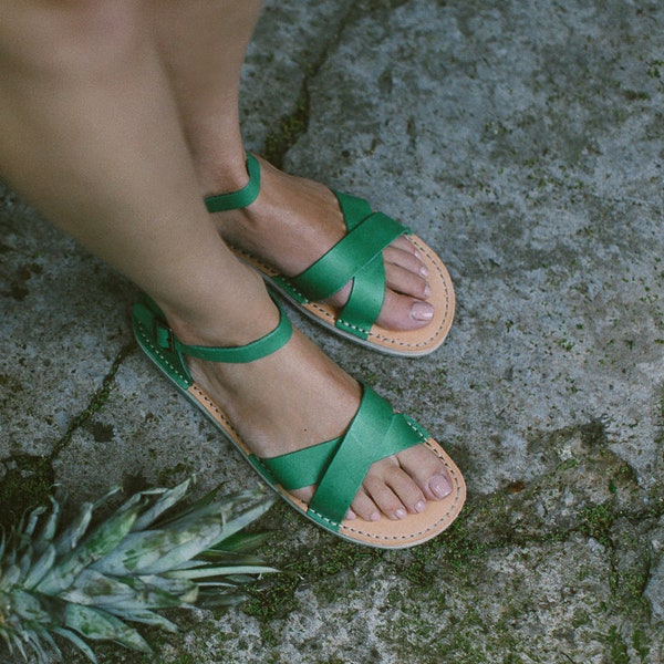 Green Sandals - Etsy