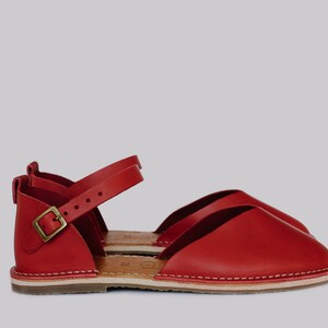 Handmade Women Sandals in Red Color, Red Leather Sandals, Summer Shoes ...