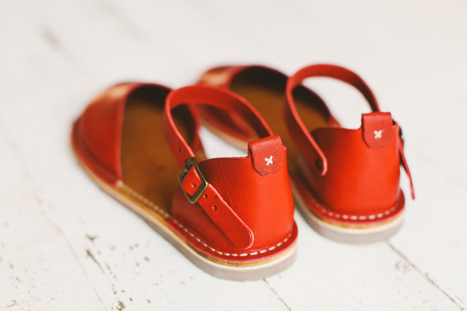 Handmade Women Sandals in Red Color, Red Leather Sandals, Summer Shoes ...
