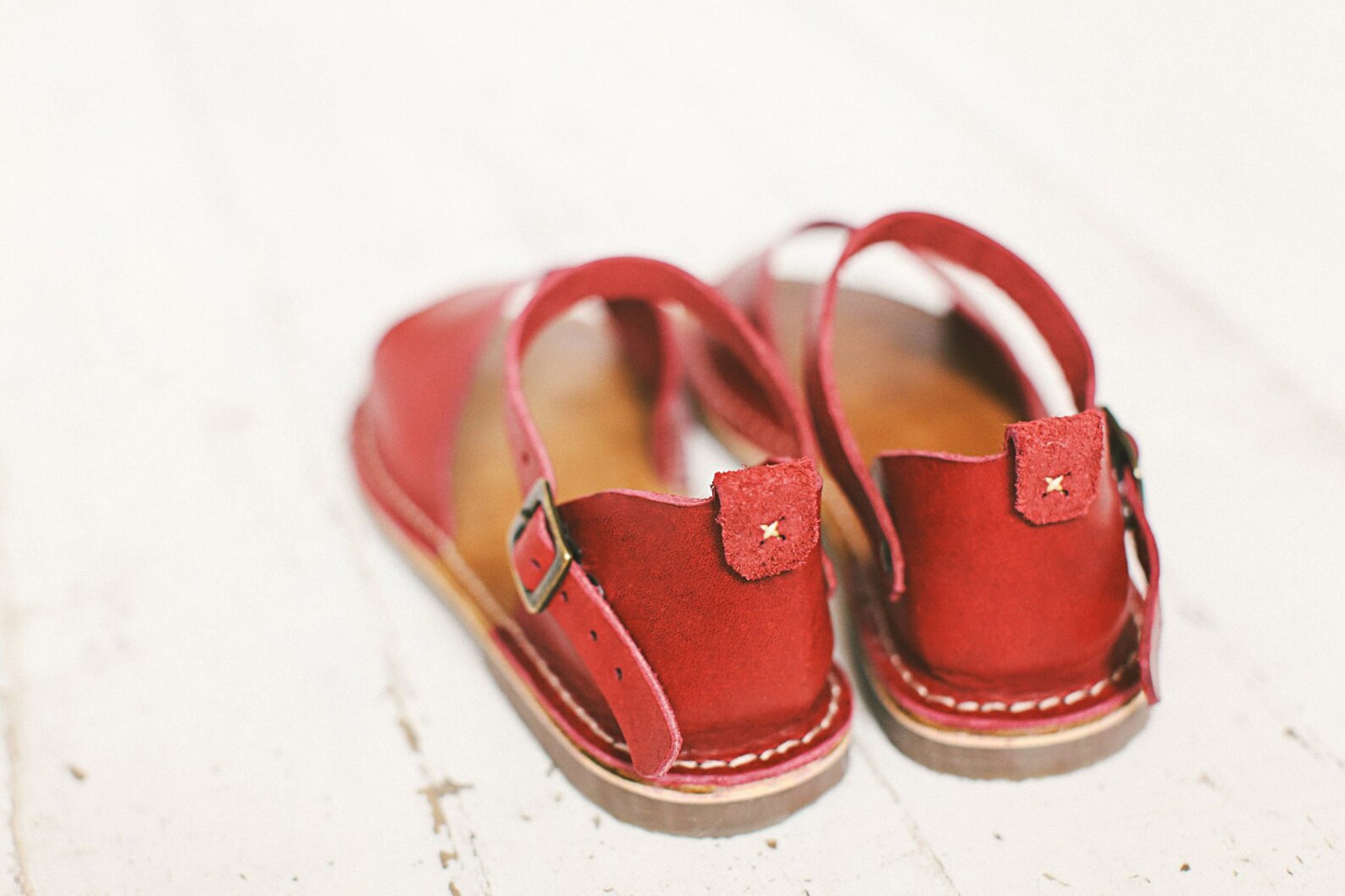 Red Leather Sandals Summer Shoes Leather Sandals Women | Etsy