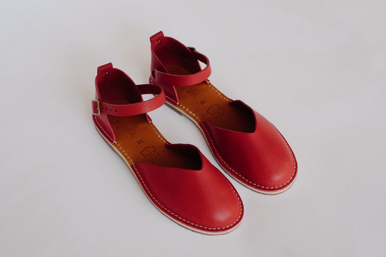 Handmade Women Sandals In Red Color Red Leather Sandals | Etsy