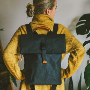 Folded Top Backpack, Gray Rucksack Backpack, Eco Friendly Backpack ...