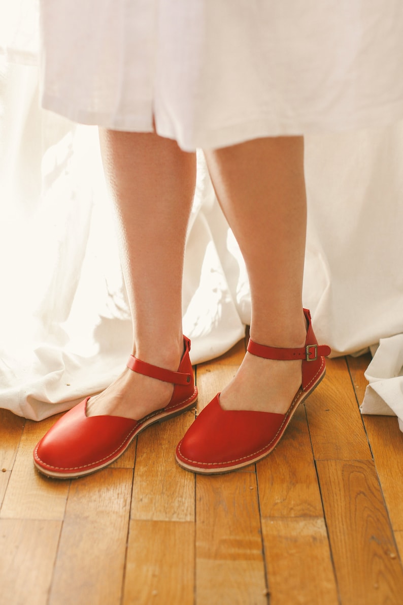 Handmade Women Sandals In Red Color Red Leather Sandals | Etsy