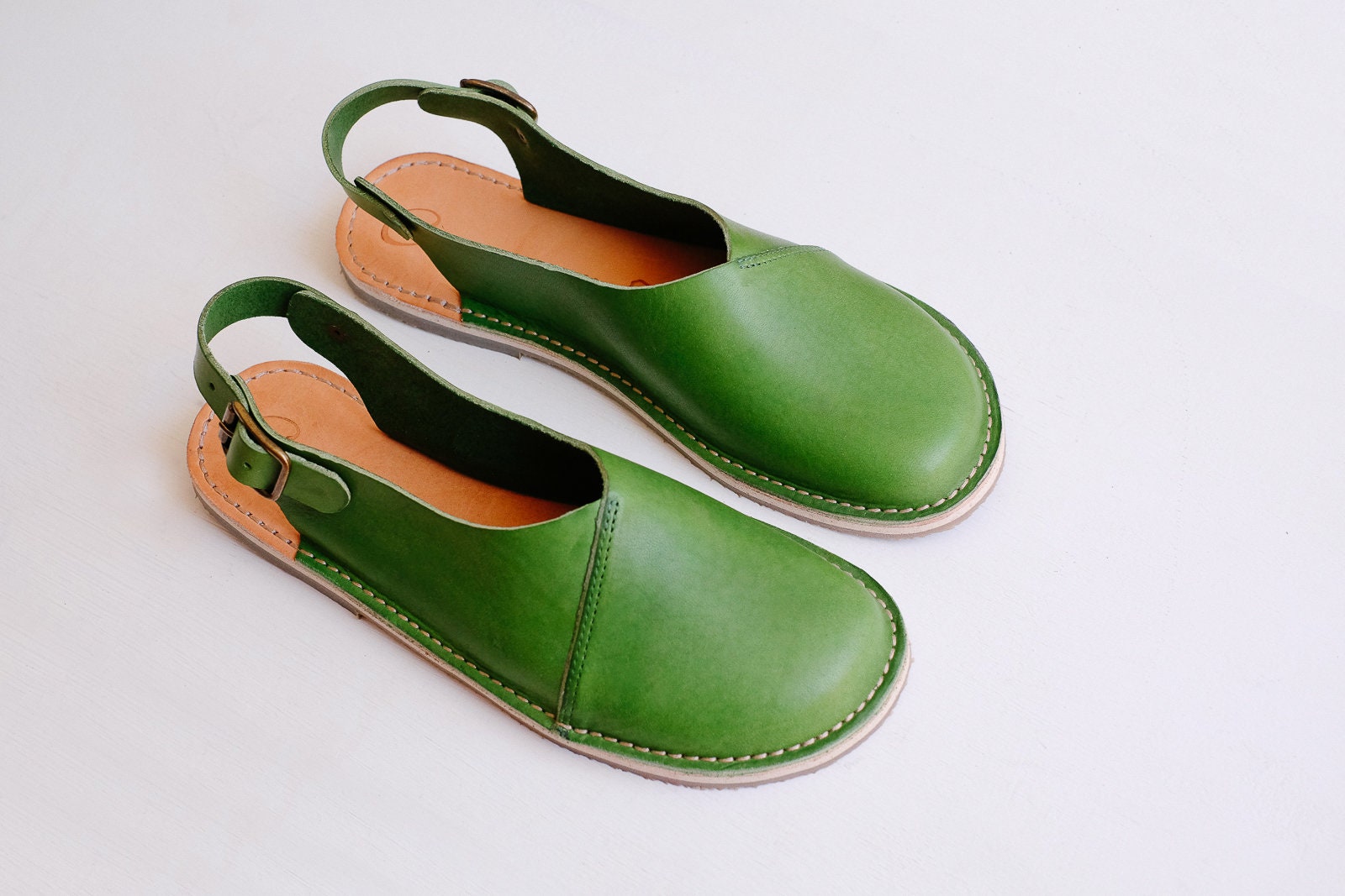 Green Sandals Slingbacks Slingback Sandals Women Sandals | Etsy