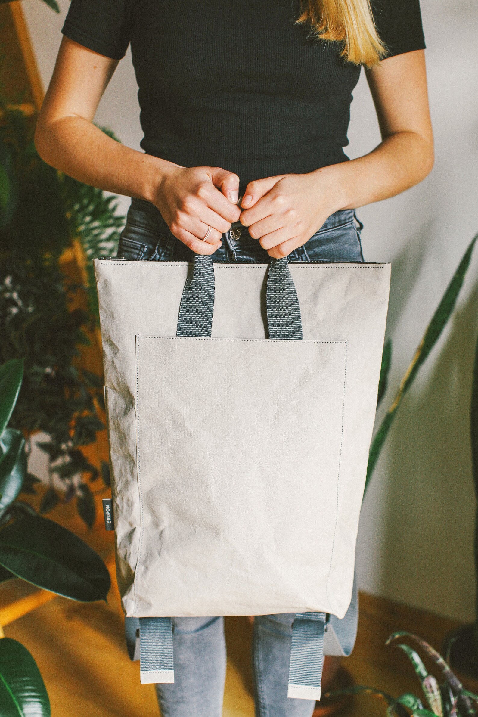Casual Backpack in Grey Eco Friendly Backpack Vegan - Etsy