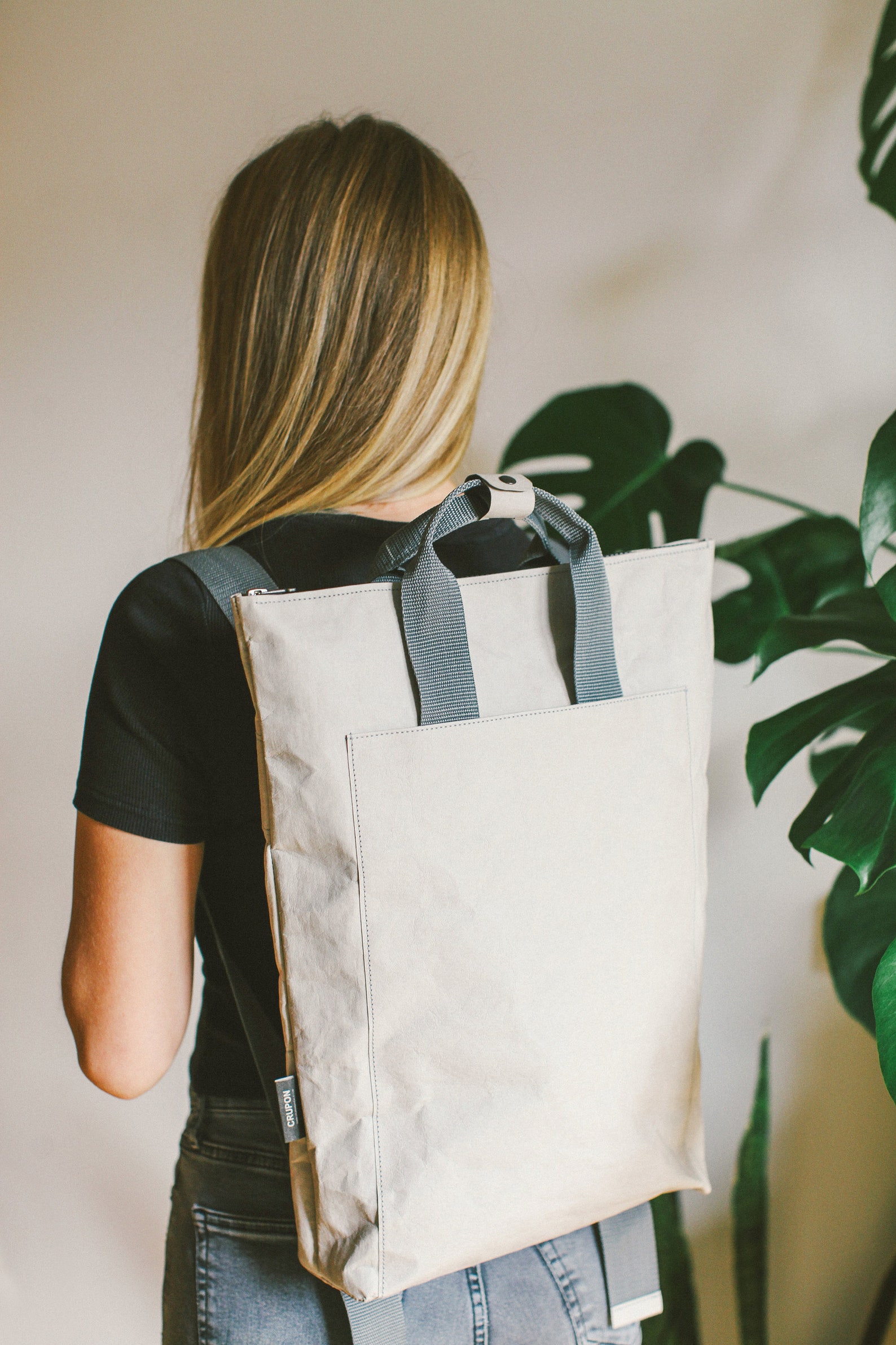 Casual Backpack in Grey Eco Friendly Backpack Vegan - Etsy