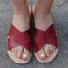 Leather Flip-flops, Dark Red Flip-flops, Women Sandals, Wine Women ...