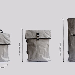 Folded Top Backpack, Gray Rucksack Backpack, Eco Friendly Backpack ...