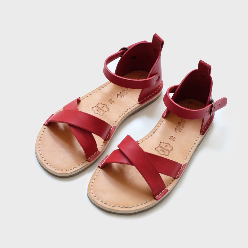 Red Sandals - Etsy