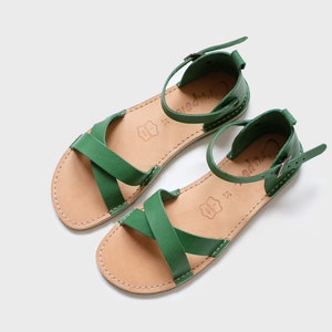 Greenery Sandals, Green Women Sandals, Leather Sandals, Women Sandals ...