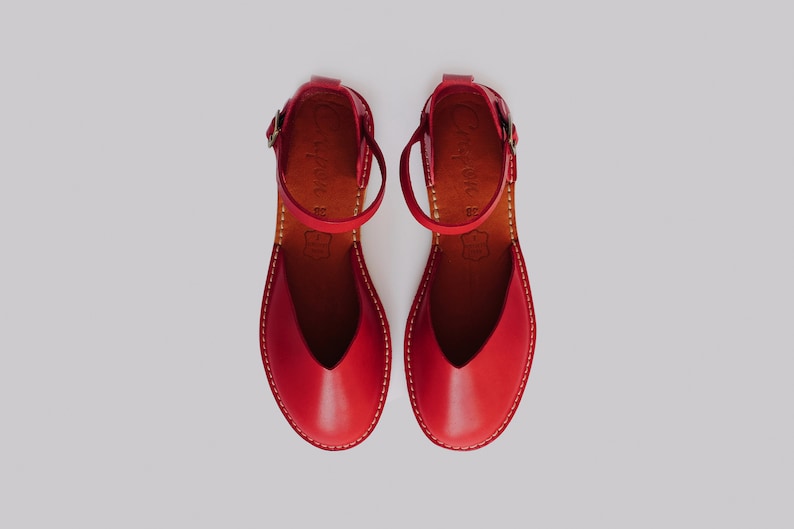 Handmade Women Sandals In Red Color Red Leather Sandals | Etsy