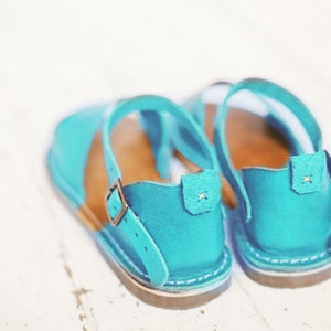 Turquoise Leather Sandals, Summer Sandals, Leather Sandals, Women ...