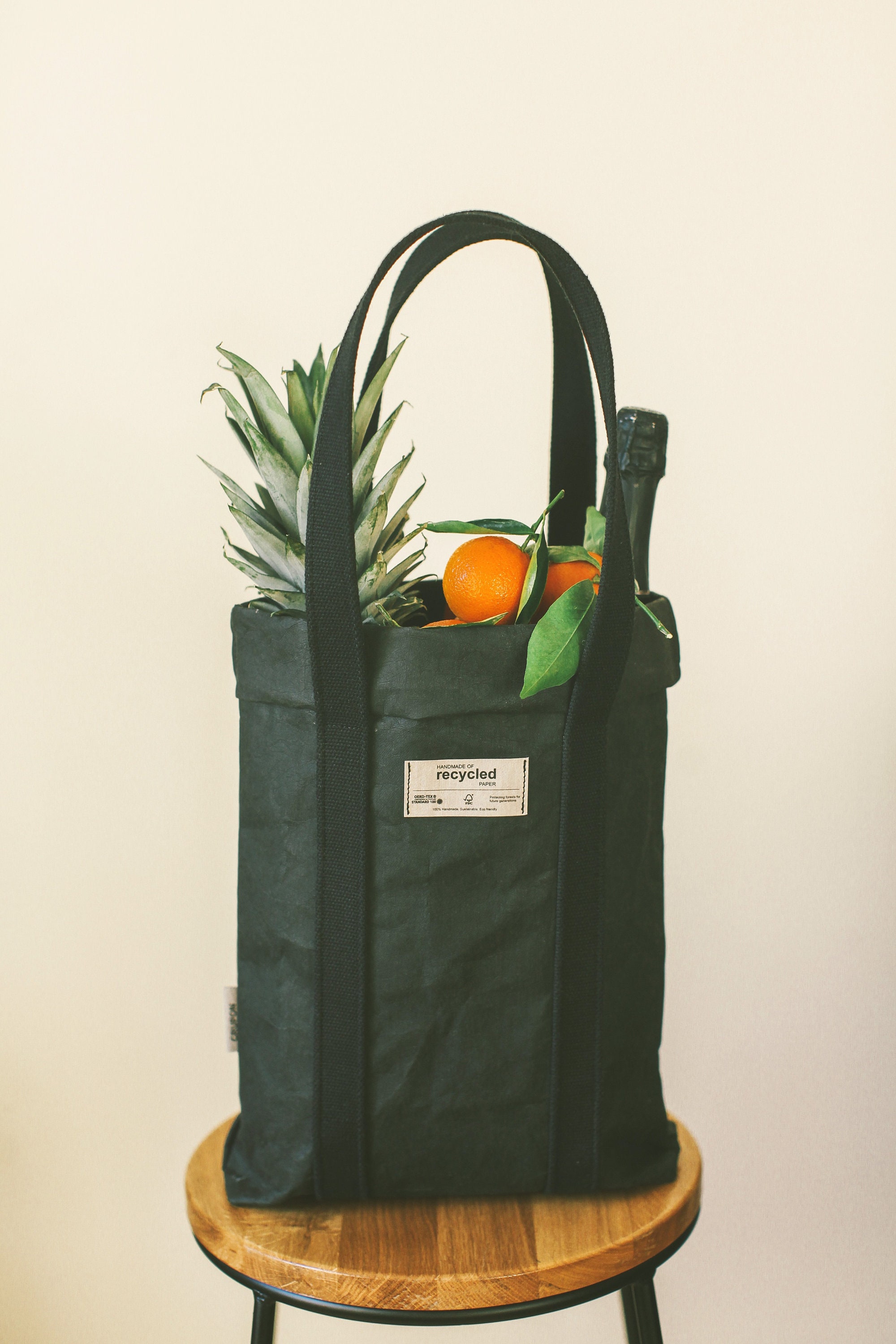 Black Tote Bag Eco Friendly Tote Bag Vegan Tote Bag | Etsy